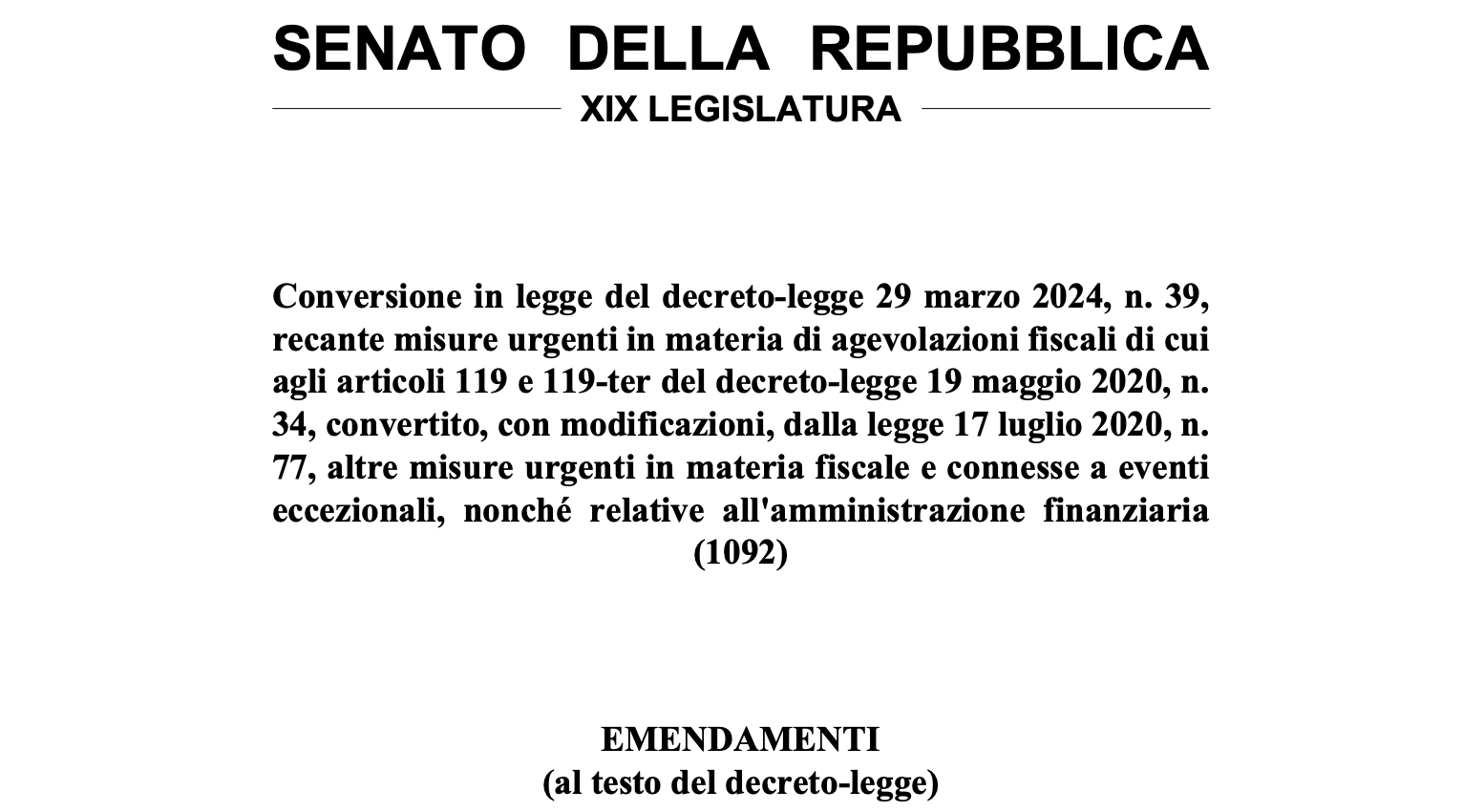 Dl Superbonus, in Senato emendamento per detrazione d’imposta a ...